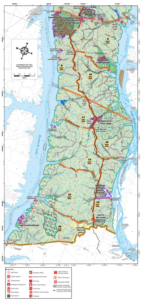 Land Between the Lakes South, Visitor Map by US Forest Service R8 ...