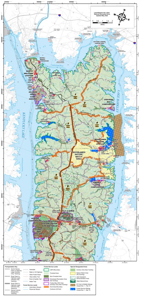 Land Between the Lakes North, Visitor Map by US Forest Service R8 ...