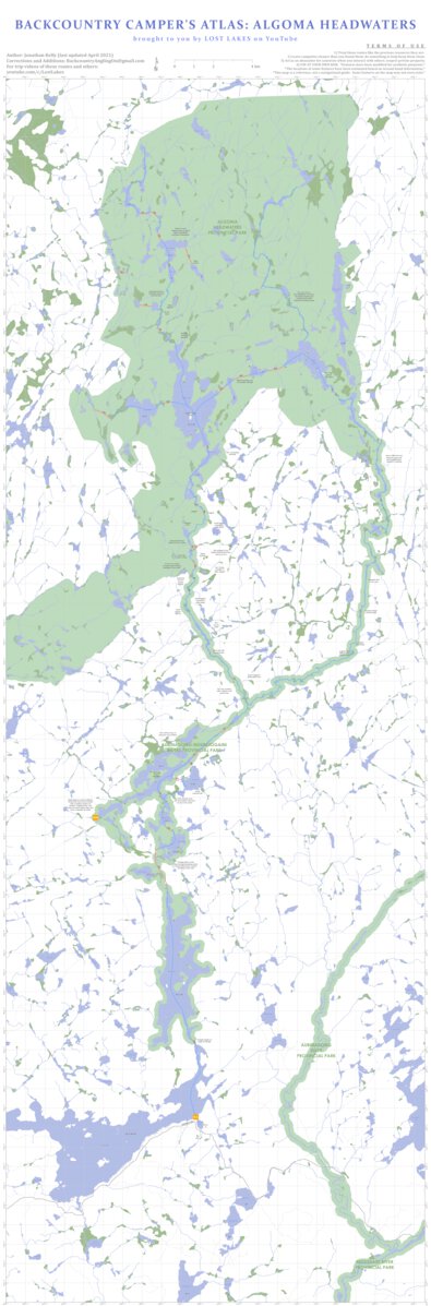 Algoma Headwaters Canoe Route Map by Lost Lakes | Avenza Maps