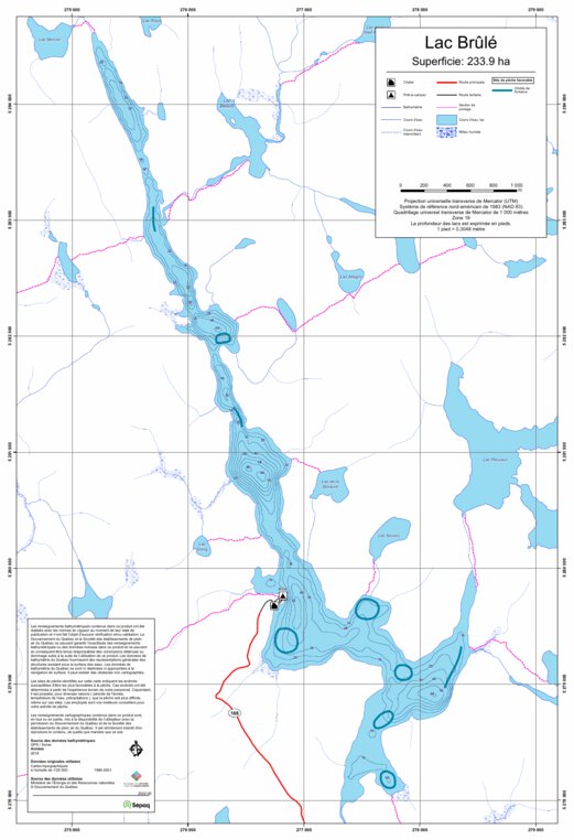 Lac Brûlé (Laurentides) Map by Sepaq | Avenza Maps