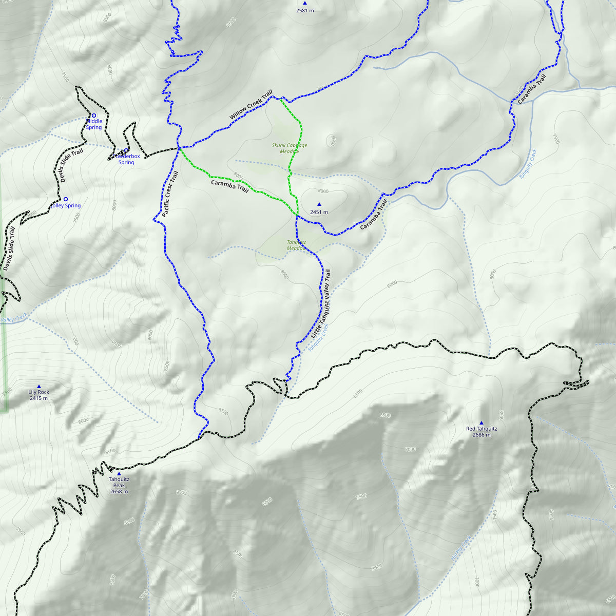 Idyllwild and Palm Springs - Trail Steepness Map by Orbital View, Inc ...