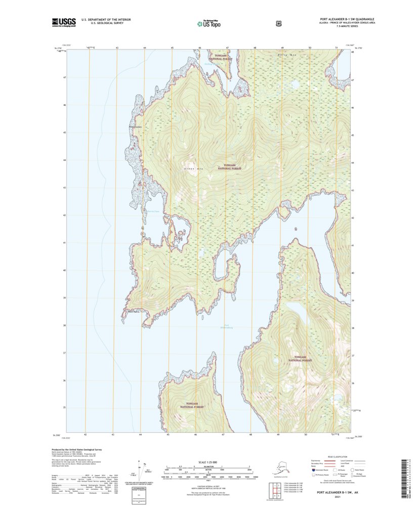 Port Alexander B-1 SW, AK (2021, 25000-Scale) Map by United States ...