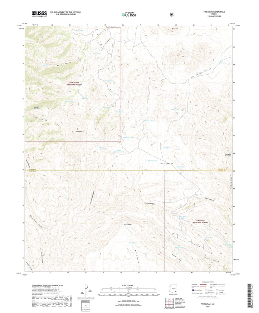 The Mesas, AZ (2021, 24000-Scale) Map by United States Geological ...