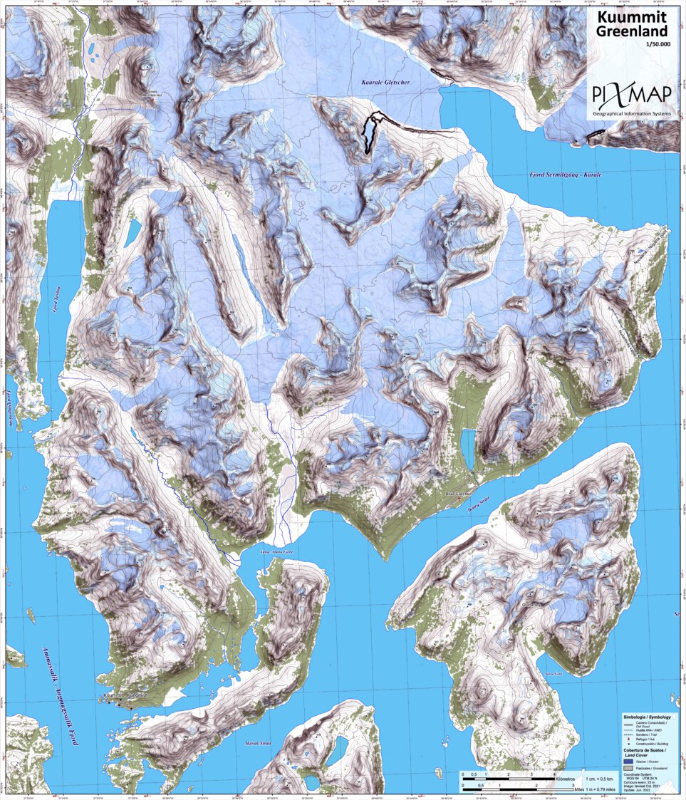 Greenland - Kulusuk, Kaarale and Tasîlaq 1/50.000 Map by Pixmap ...
