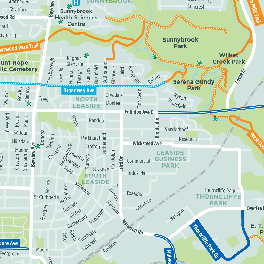 Toronto Cycling Paths and Routes Map by Avenza Systems Inc. | Avenza Maps