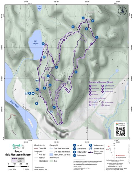 Prêt-à-Partir | Boucle de la montagne d'argent Map by Rando Quebec ...
