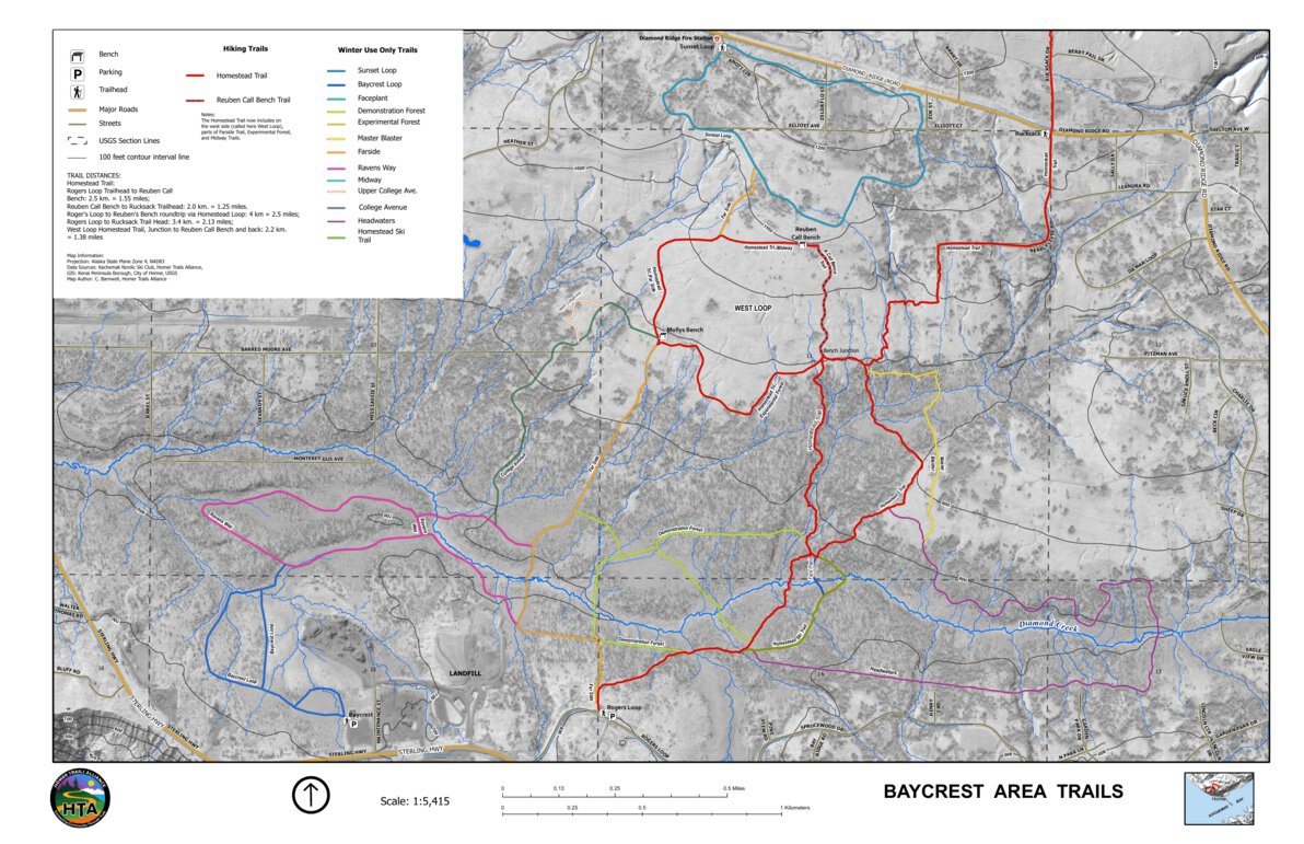 Bay Crest Area Trails Map, Homer, Alaska by BarnwellGeospatial | Avenza ...