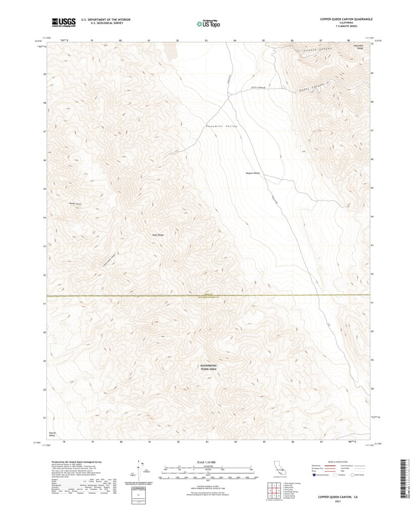 Copper Queen Canyon, CA (2021, 24000-Scale) Map by United States ...