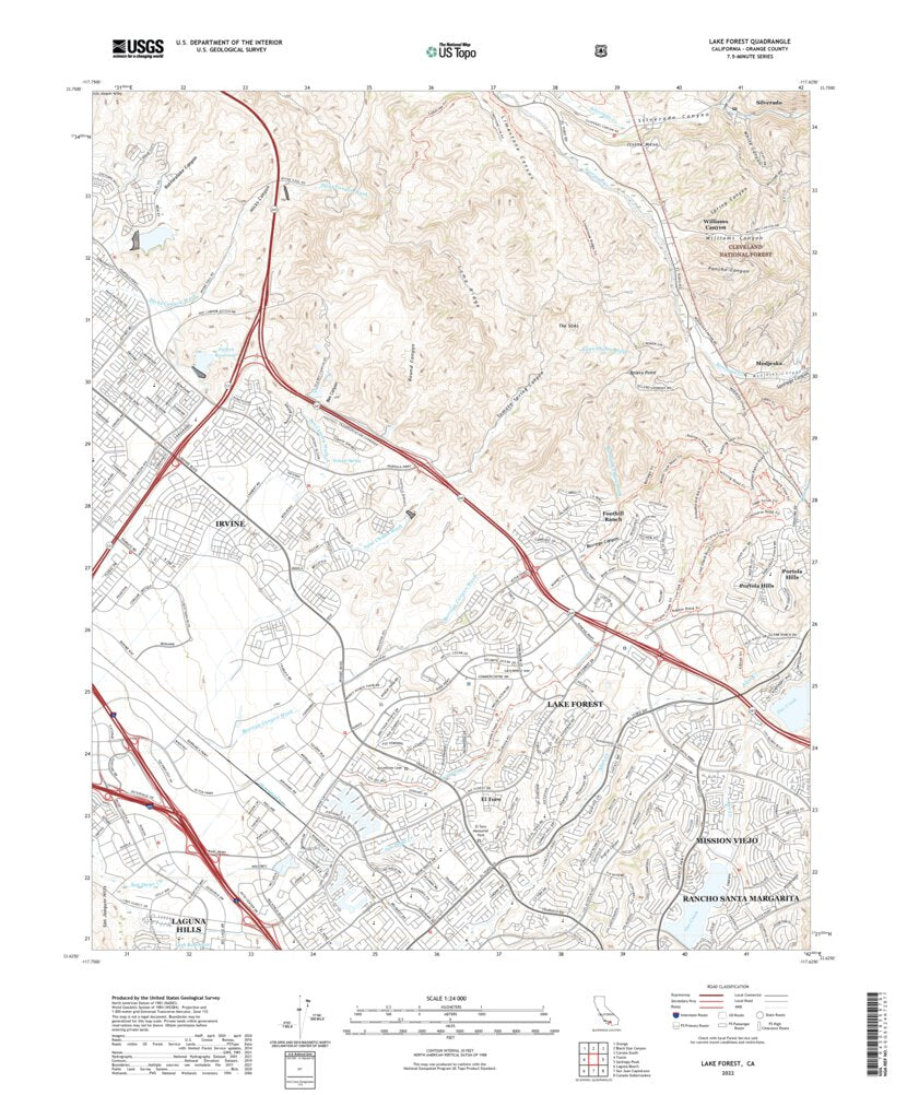 Lake Forest, CA (2022, 24000-Scale) Map by United States Geological ...