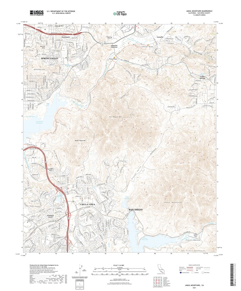Jamul Mountains, CA (2021, 24000-Scale) Map by United States Geological ...