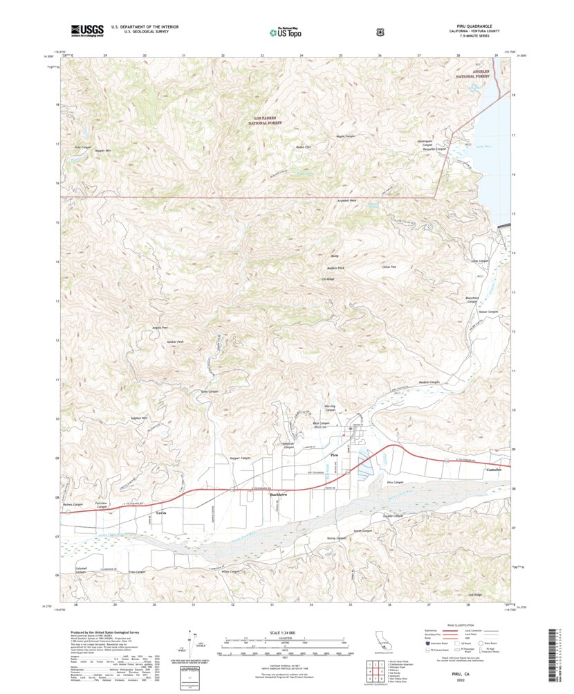 Piru, CA (2022, 24000-Scale) Map by United States Geological Survey ...