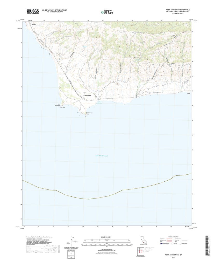 Point Conception, CA (2021, 24000-Scale) Map by United States ...