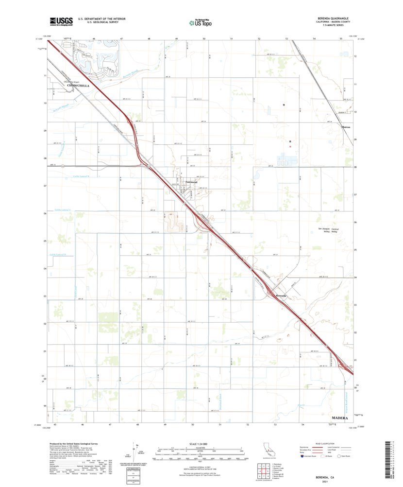 Berenda, CA (2021, 24000-Scale) Map by United States Geological Survey ...