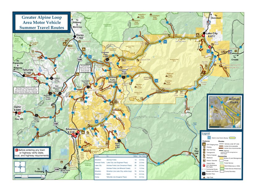 Alpine Loop Backcountry Byway Travel Map by Great Outdoors Adventures ...