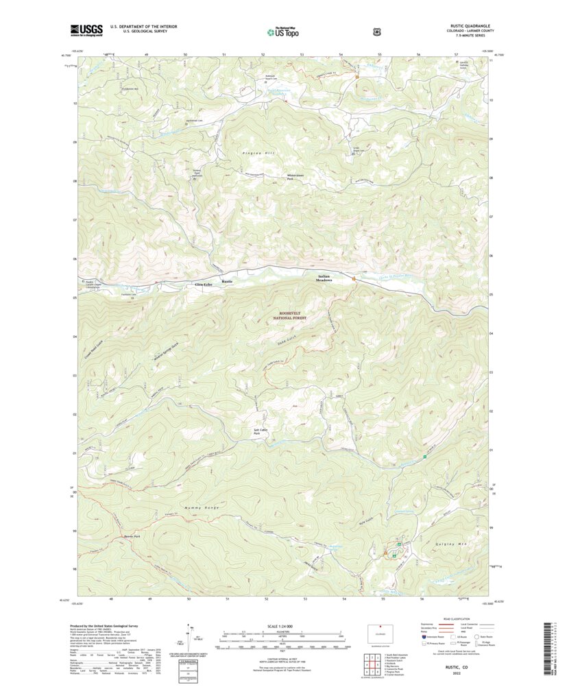 Rustic, CO (2022, 24000-Scale) Map by United States Geological Survey ...