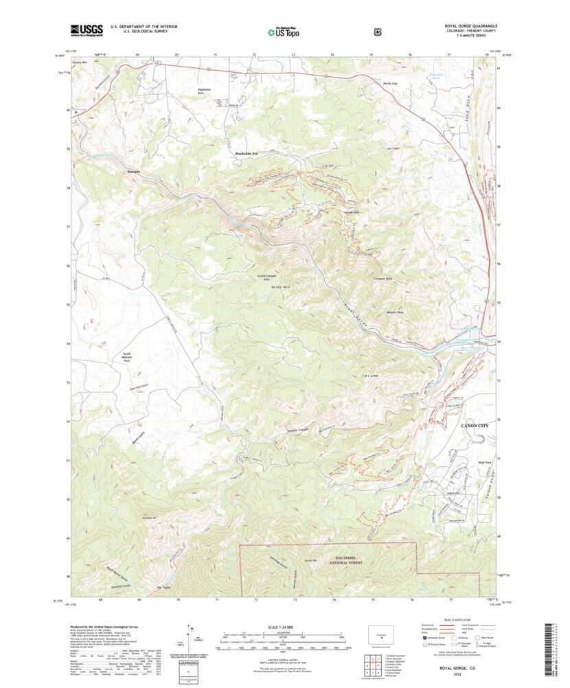 Royal Gorge, CO (2022, 24000-Scale) Map by United States Geological ...