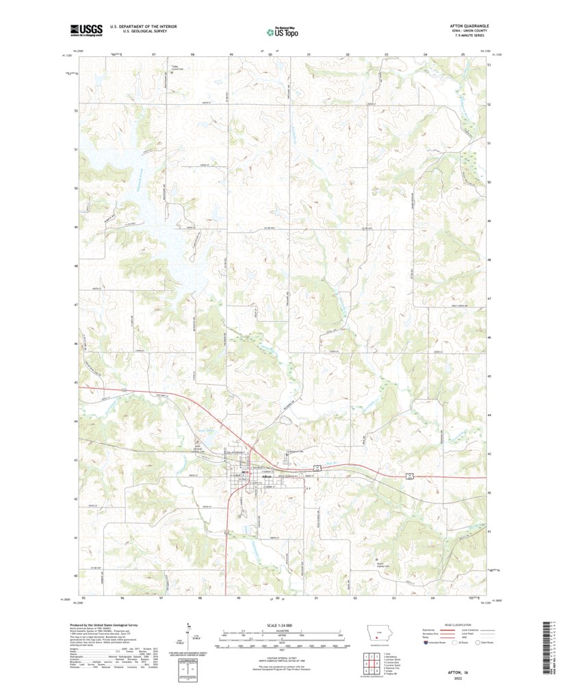 Afton, IA (2022, 24000-Scale) Map by United States Geological Survey ...