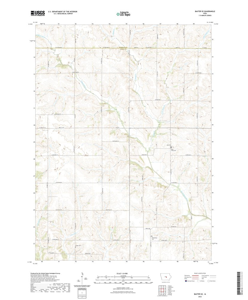 Baxter SE, IA (2022, 24000-Scale) Map by United States Geological ...