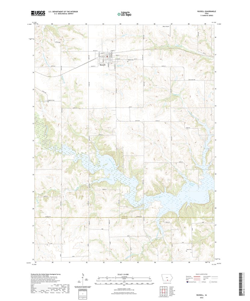 Russell, IA (2022, 24000-Scale) Map by United States Geological Survey ...