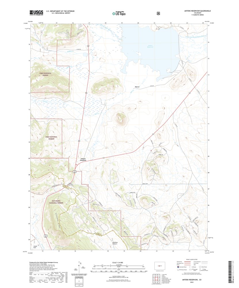 Antero Reservoir, CO (2022, 24000-Scale) Map by United States ...