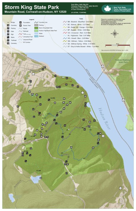 Storm King State Park Trail Map by New York State Parks | Avenza Maps