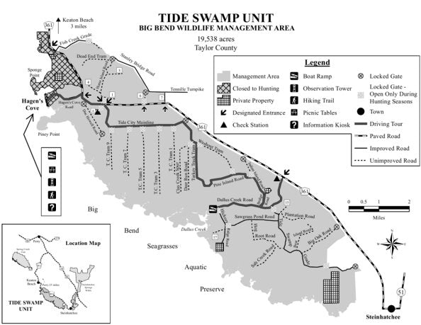 Big Bend WMA - Tide Swamp Unit Brochure Map by Florida Fish and ...