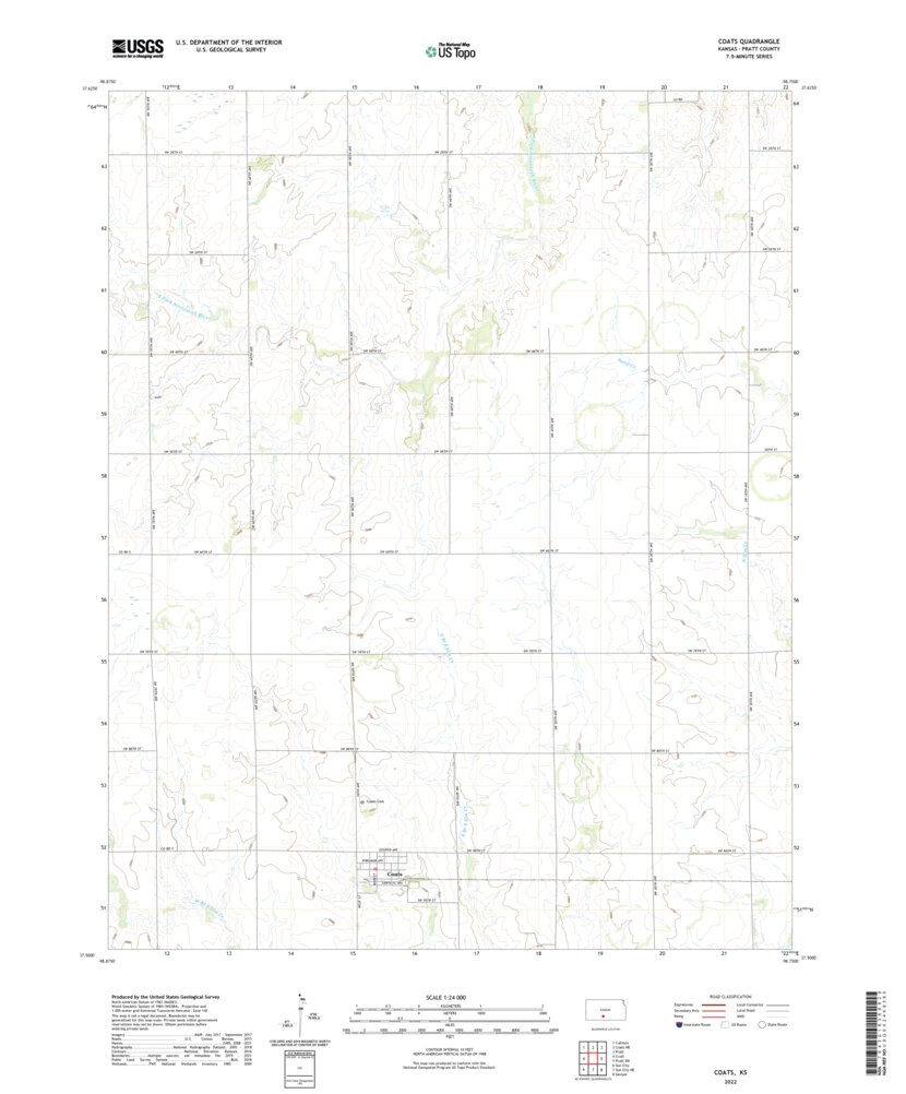 Coats, KS (2022, 24000-Scale) Map by United States Geological Survey ...