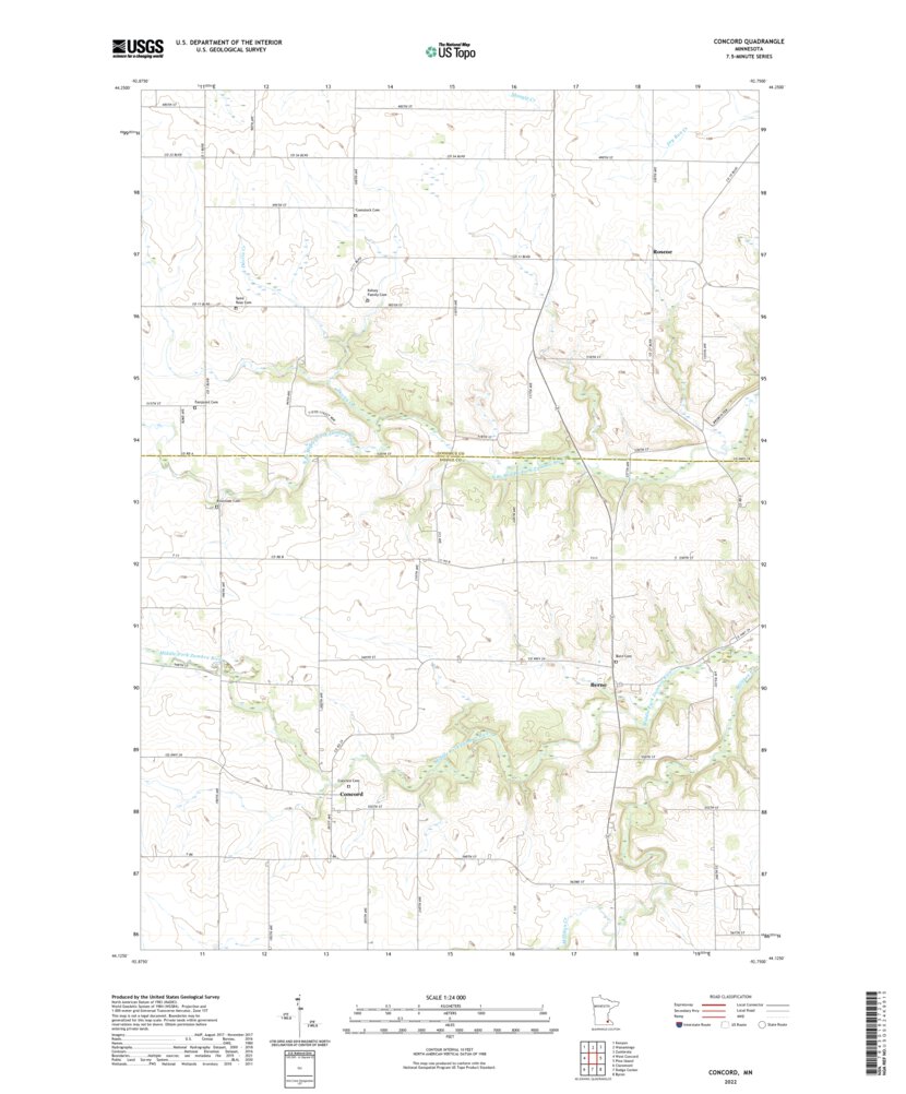 Concord, MN (2022, 24000-Scale) Map by United States Geological Survey ...