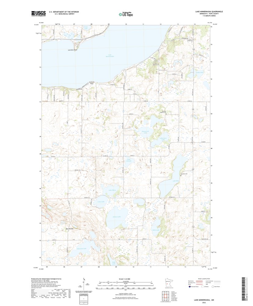 Lake Minnewaska, MN (2022, 24000-Scale) Map by United States Geological ...