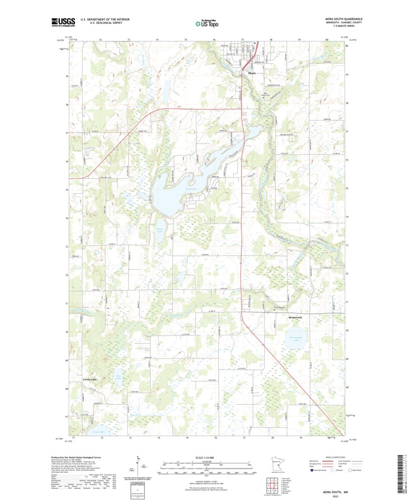 Mora South, MN (2022, 24000-Scale) Map by United States Geological ...