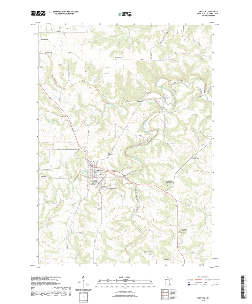 Preston, MN (2022, 24000-Scale) Map by United States Geological Survey ...