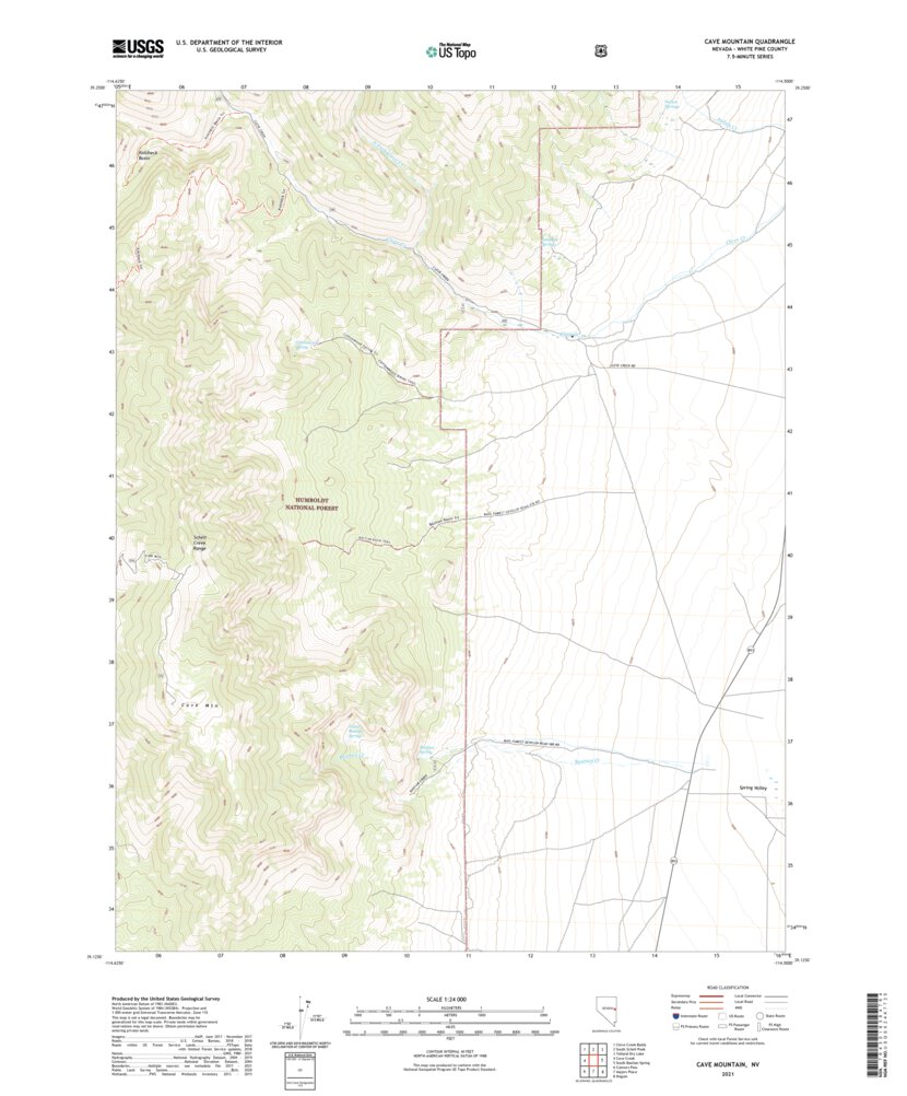 Cave Mountain, NV (2021, 24000-Scale) Map by United States Geological ...