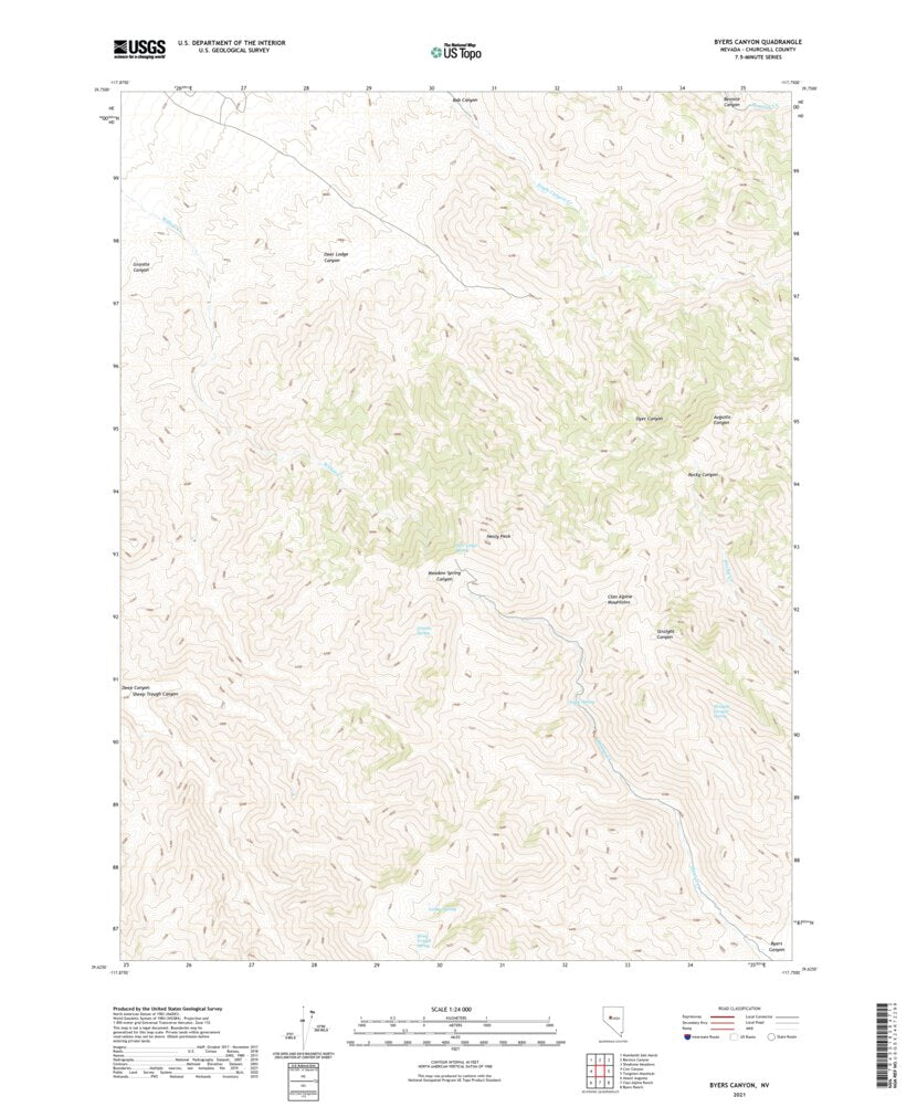 Byers Canyon, NV (2021, 24000-Scale) Map by United States Geological ...