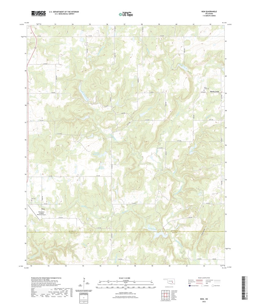 Non, OK (2022, 24000-Scale) Map by United States Geological Survey ...