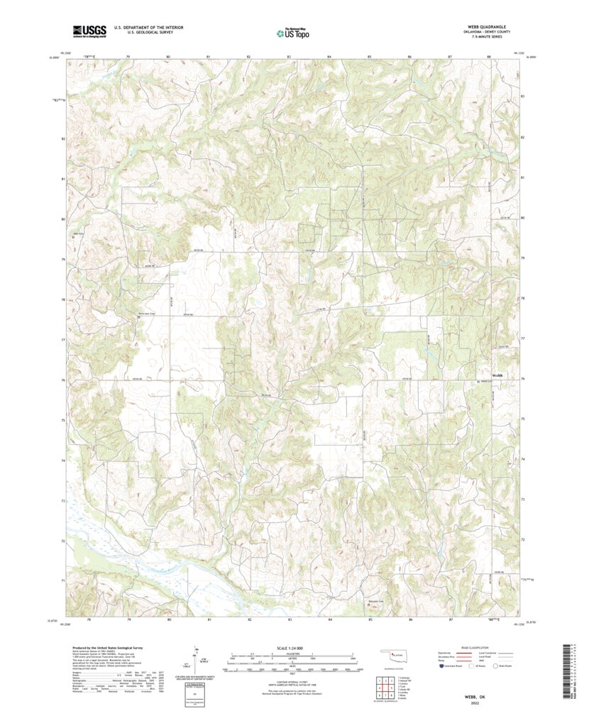 Webb, OK (2022, 24000-Scale) Map by United States Geological Survey ...