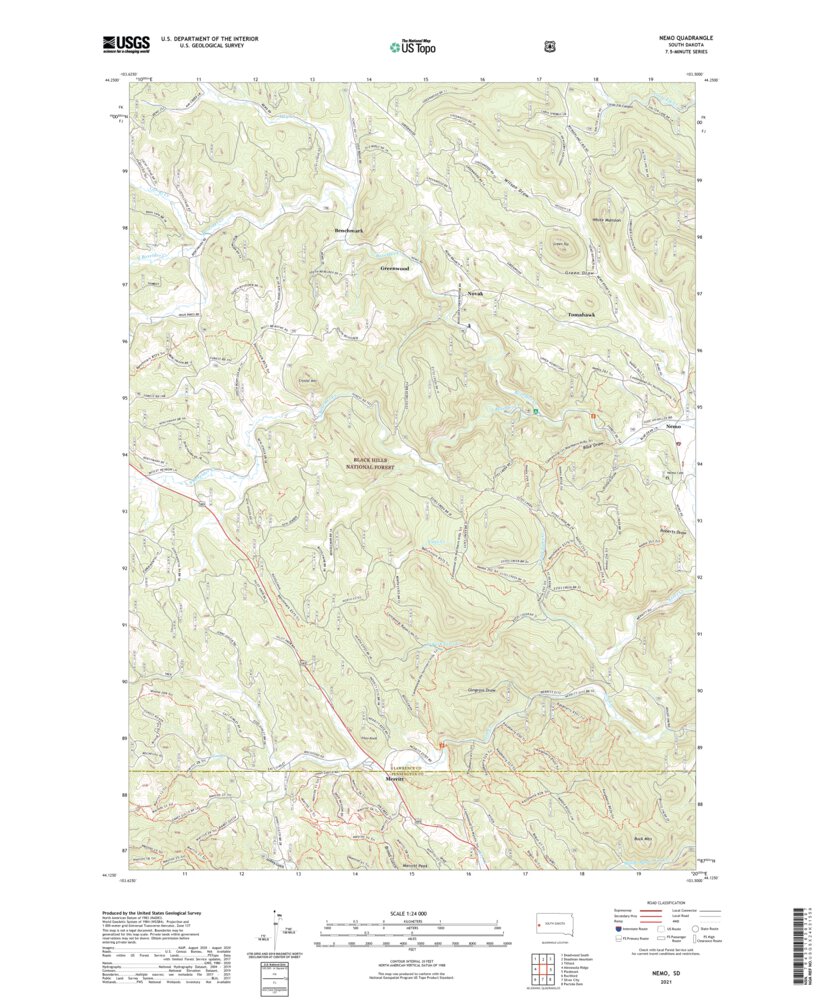 Nemo, SD (2021, 24000-Scale) Map by United States Geological Survey ...