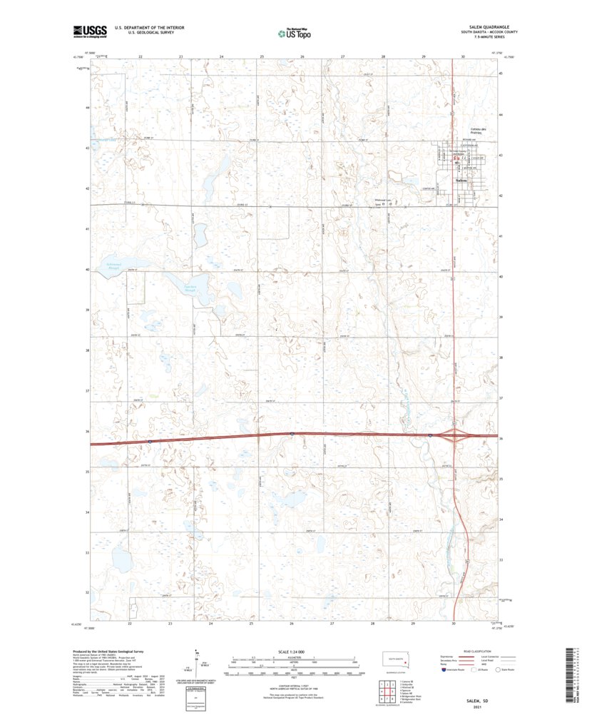Salem, SD (2021, 24000-Scale) Map by United States Geological Survey ...