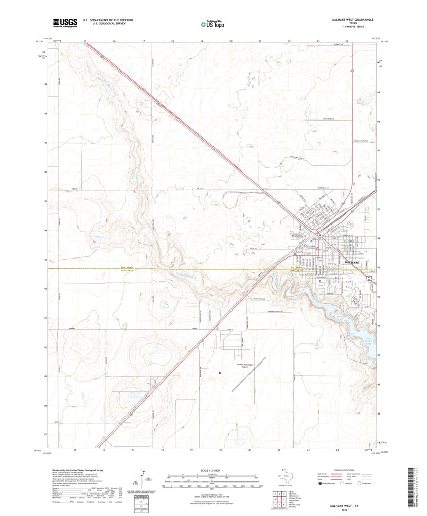 Dalhart West, TX (2022, 24000-Scale) Map by United States Geological ...