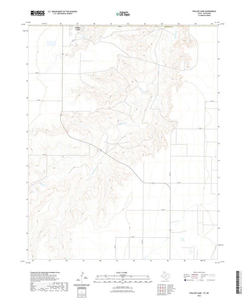 Phillips Camp, TX (2022, 24000-Scale) Map by United States Geological ...