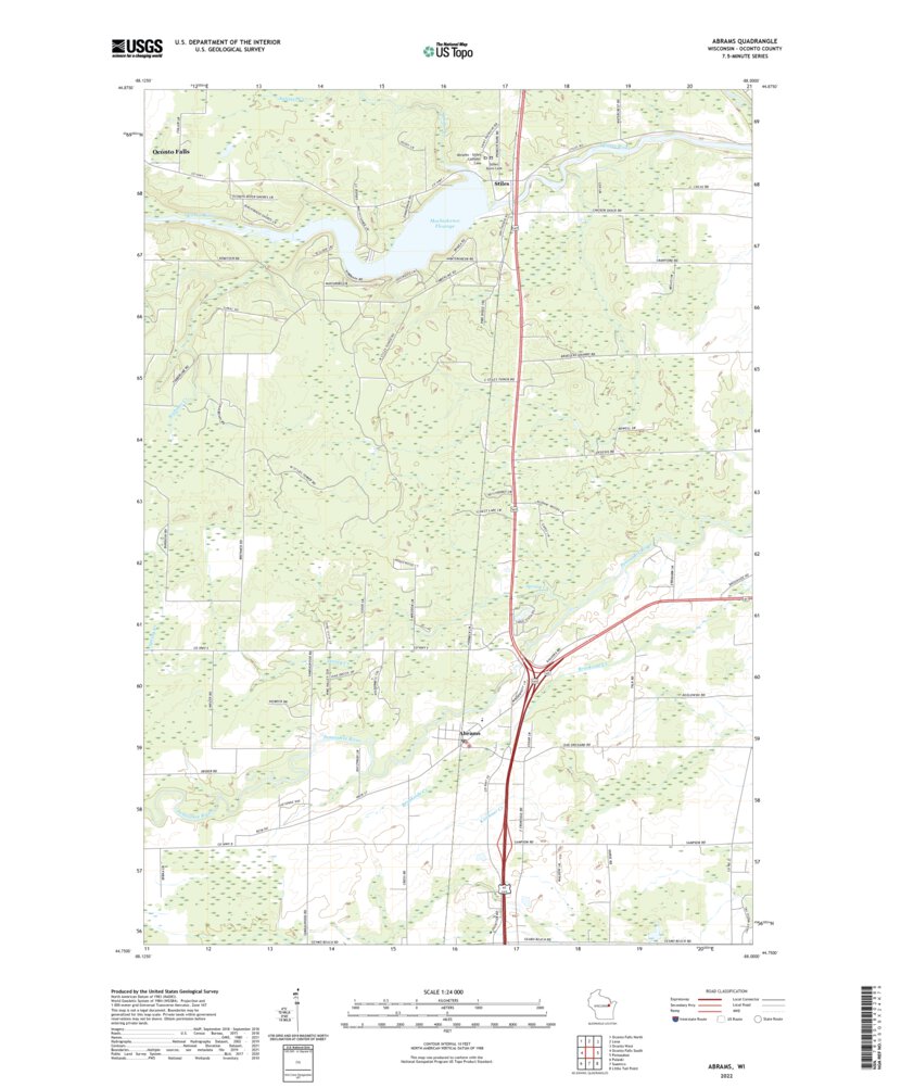 Abrams, WI (2022, 24000-Scale) Map by United States Geological Survey ...