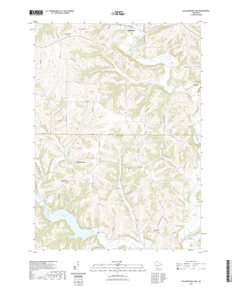 Yellowstone Lake, WI (2022, 24000-Scale) Map by United States ...