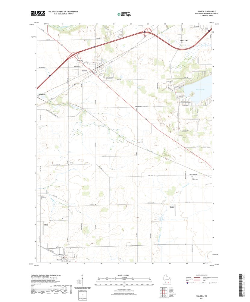 Sharon, WI (2022, 24000-Scale) Map by United States Geological Survey ...