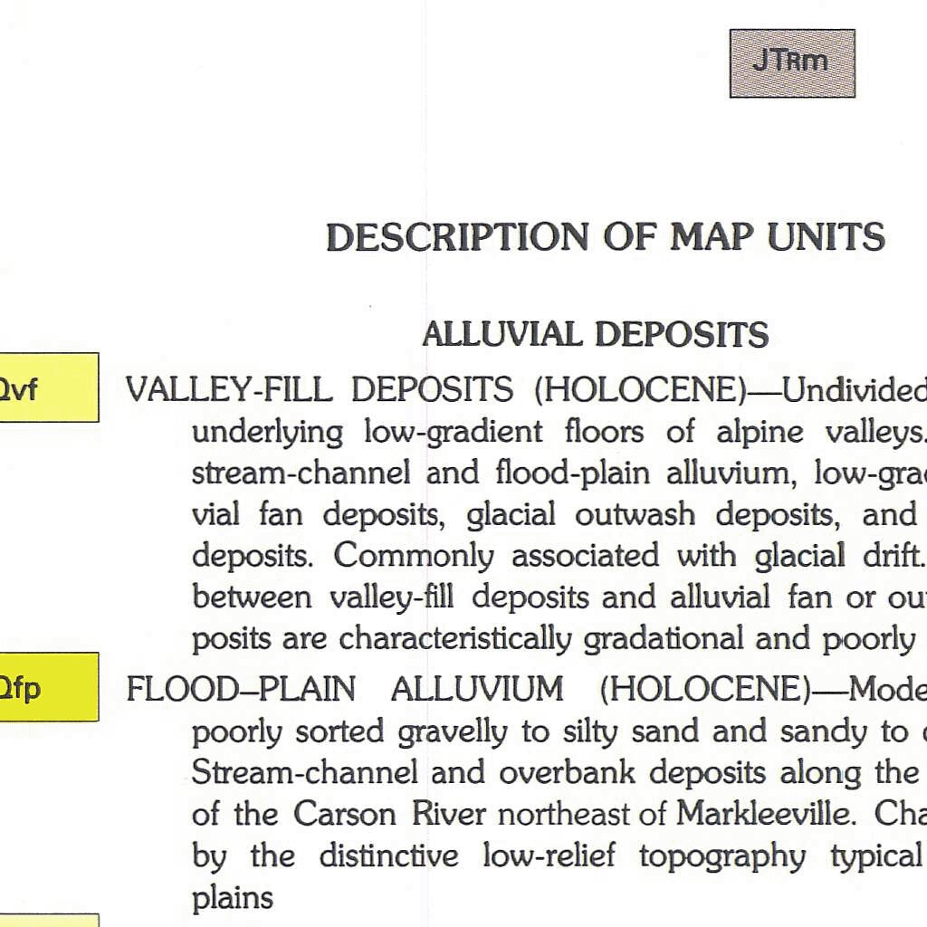 Geologic Map of the Markleeville 15-minute quadrangle, Alpine County ...