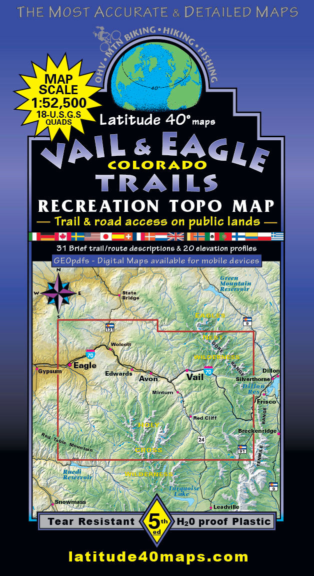 Vail & Eagle Trails - 5th ed Map by Latitude 40 maps | Avenza Maps