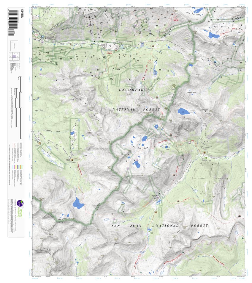 Ophir, Colorado 7.5 Minute Topographic Map by Apogee Mapping, Inc ...