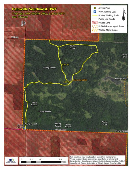 Palmville Southwest HWT 2022 Map by Minnesota Department of Natural ...