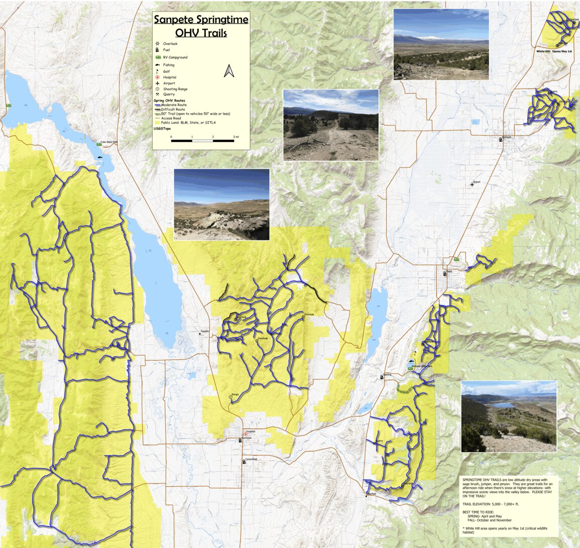 Sanpete Valley Springtime OHV Trails Map by Sanpete County, Utah ...