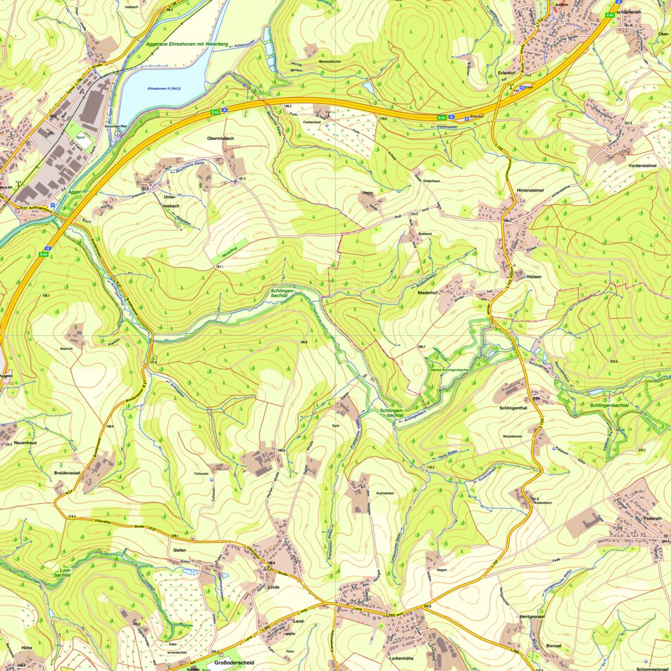 Overath 4 (1:10,000) Map by Bezirksregierung Koln | Avenza Maps