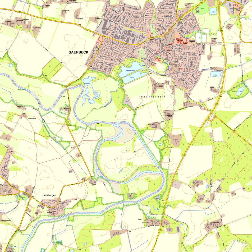 Saerbeck 4 (1:10,000) Map by Bezirksregierung Koln | Avenza Maps