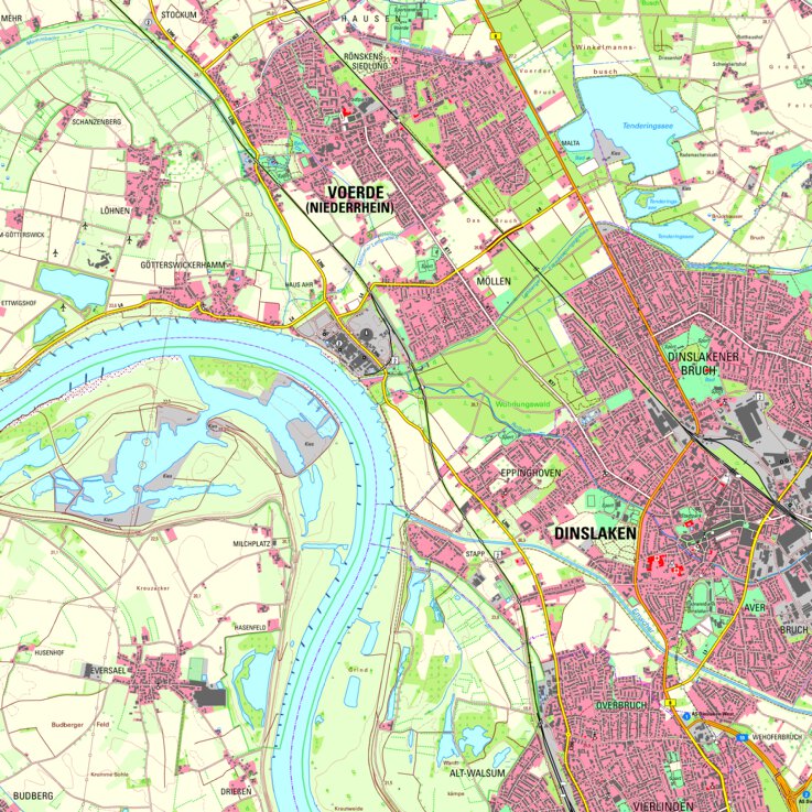 Voerde (Niederrhein) (1:25,000) Map by Bezirksregierung Koln | Avenza Maps